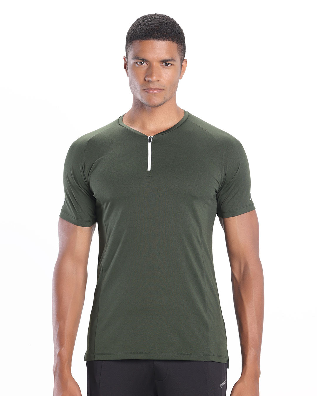 Gym And Running Zipper T-Shirt With Silver Anti Microbial Property Blue ...